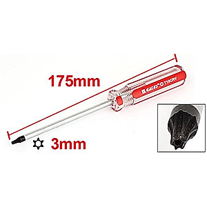 uxcell Torx Screwdriver, T10 Security Magnetic Star Screw Driver w 4" CR-V Shaft and Clear Red Handle