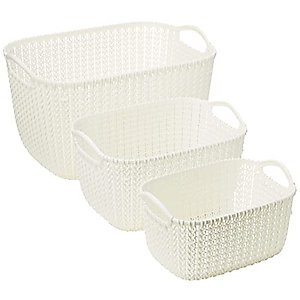 Curver Knit Basket, 3L/8L/19L, Oasis White