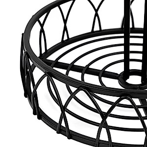 Spectrum Diversified Twist Stand Steel Condiment Caddy for Restaurants & Homes, Coffee Station Office Décor, Rust-Resistant Seasoning & Sauce Holder, Medium, Black