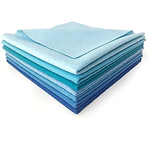 Gnognauq 7Pcs Soft Felt Fabric Sheet DIY Craft Blue Series Felt Pack Sewing Nonwoven Patchwork Cotton Fabric Squares for Sewing, DIY Arts & Crafts (45x45cm)