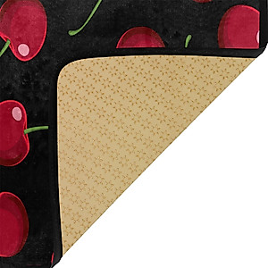 susiyo Kitchen Mat Red Cherries Kitchen Rug Mat Anti-Fatigue Comfort Floor Mat Non Slip Oil Stain Resistant Easy to Clean Kitchen Rug Bath Rug Carpet for Indoor Outdoor Doormat