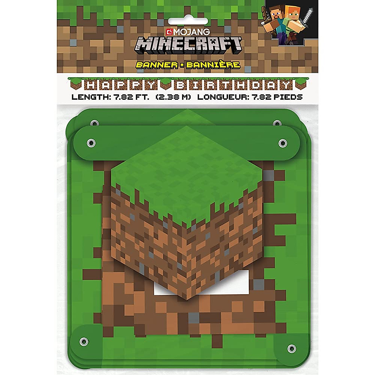 Multicolor Minecraft Large Jointed Banner - Premium & Vibrant Party Decor, Perfect for Gamers & Celebrations