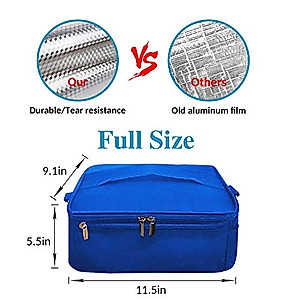 Portable Oven 12V Personal Food Warmer,Car Heating Lunch Box,Electric Slow Cooker For Meals Reheating & Raw Food Cooking for Road Trip/Office Work/Picnic/Camping/Family gathering(12V) (Blue)