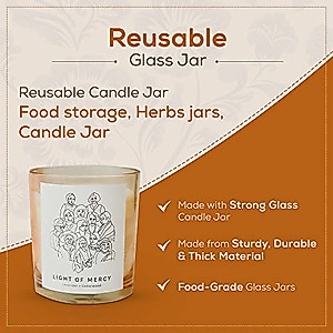 Blessed is She, Light of Mercy Candle, Lavender and Cedarwood Essential Oils, Candle in Glass, 74 - 80 Hours Long Burning Candle