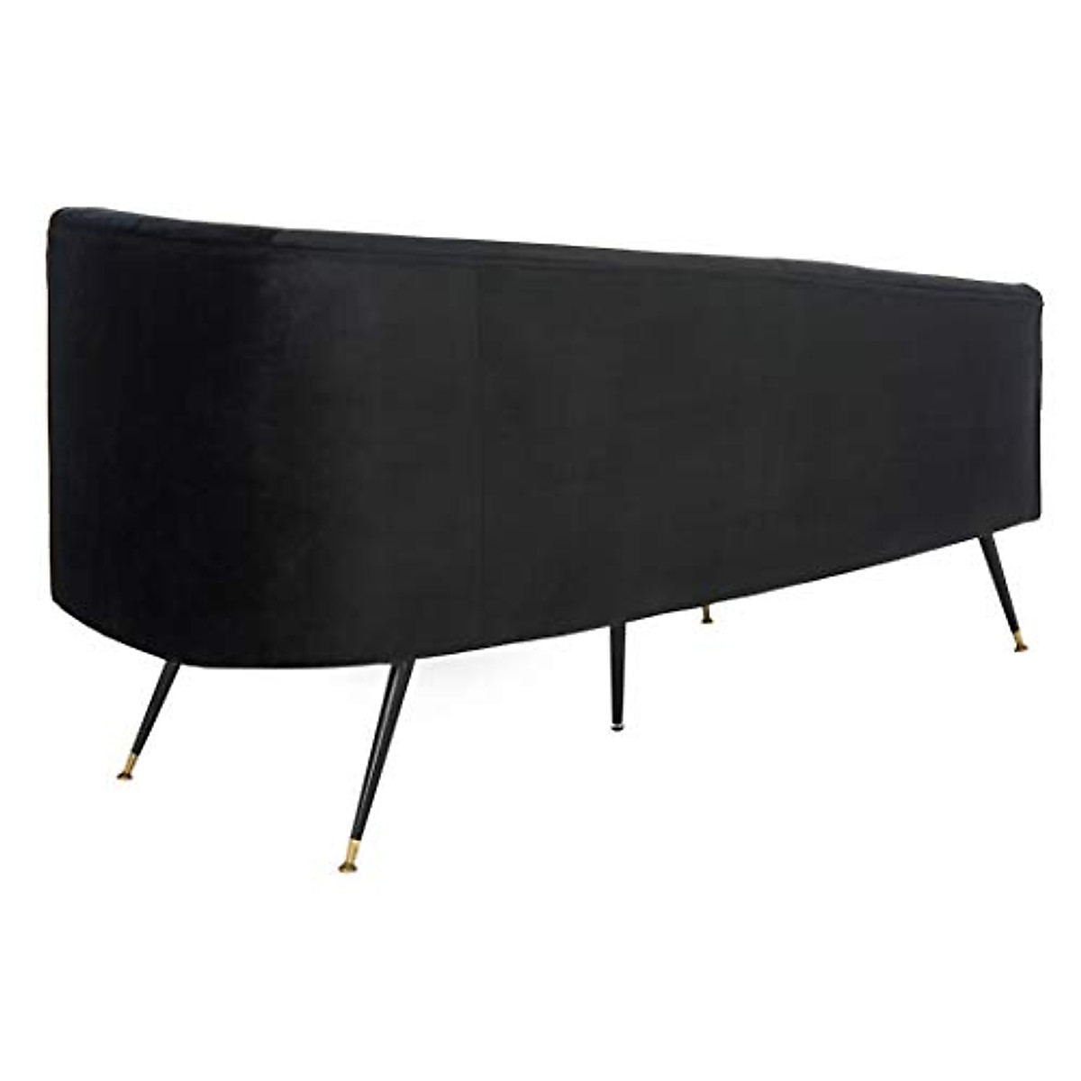 Safavieh Home Evangeline Glam Black Velvet Parisian Settee Loveseat