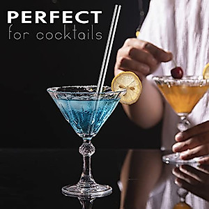 Stainless Steel Straws 8 pcs, Large 265mm (L)* 12mm (D) Straight Straws for 50 Oz Tumblers, Reusable Enviro Friendly straws with 2 Brushes, Clothing Bag Package for Parties/Home/Bar/Inns