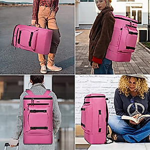 Asenlin Travel Backpack for Women Men，40L Extra Large Hiking Backpack，18 Inch Carry on Backpack Water Resistant for Casual Daypack Gym Backpack-Pink