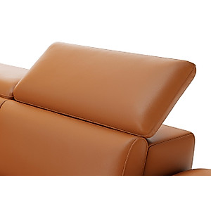 Valencia Pista Geniune Leather Reclining Sectional Sofa with Right Hand Chaise -| Power Recliner Chair, Nappa 11000 Leather | L Shaped Couch for Living Room Furniture, Cloudy Grey