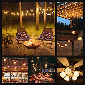 Jslinter 25Pack G40 LED String Light Bulbs Replacement, 1W(11W Equivalent), 60LM, 2200K Warm White, Shatterproof, E12 Screw Base, Vintage Edison Bulbs for Patio Garden