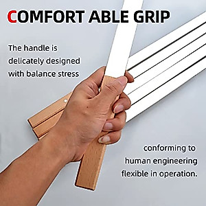 KAOROU Kabob Skewers 23 Inch Long,1 Inch Wide Heavy Duty Stainless Steel with Wood Handle， Perfect for Koobideh Kebab Persian/Brazilian Style Chicken Shrimp Kebab,Set of 7 with Bag