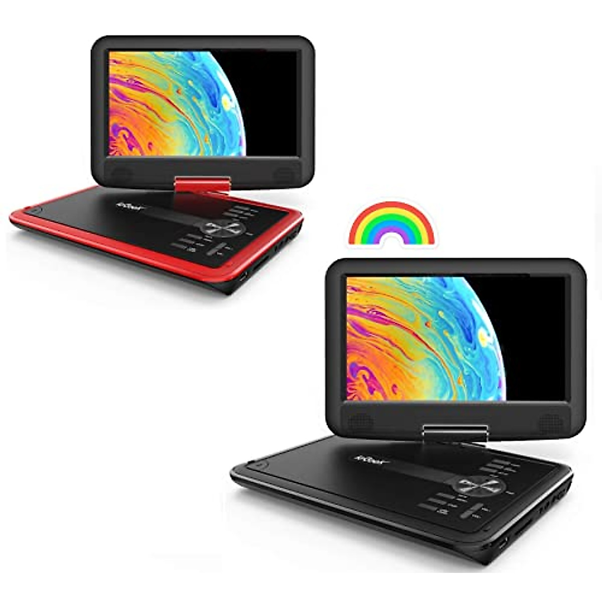 ieGeek 11.5'' Black and Red Portable DVD Player