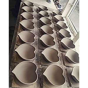 Castle Arch Pottery Ireland Irish Pottery Bowl Hand-Glazed, Heart Shaped Design 6 Diameter by 2 Height with Celtic Spiral Motif