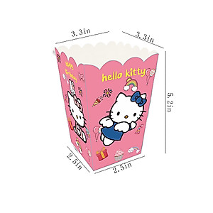 24PCS Cartoon cat theme Party Popcorn Boxes, Party Supplies,Favor Bags for Boys Girls Birthday Party Decorations