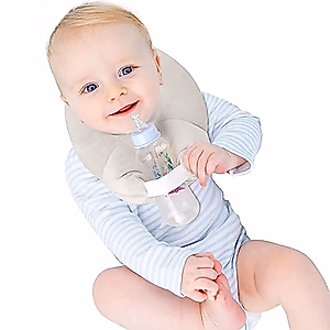 OKHOTCUL Baby Bottle Holder, Bottle Holder for Baby self Feeding, Baby Self Feeding Cushion, Baby Feeding Pillow, BPA-Free, Non-Toxic, Nursing Pillow for Breastfeeding, with Adjustable Waist Strap