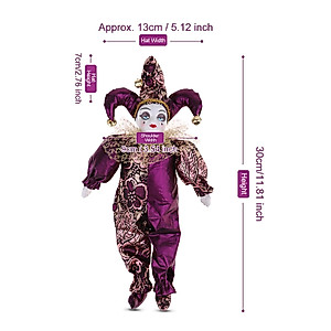 SM SunniMix 30cm Porcelain Doll Harlequin Doll Figures Delicate for Valentine Gift