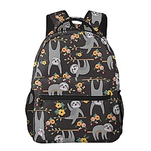 Granbey Sloth Backpacks Sloths Dream Bookbag Animal Boys Bookbags Girls Flower Book Bag One Size