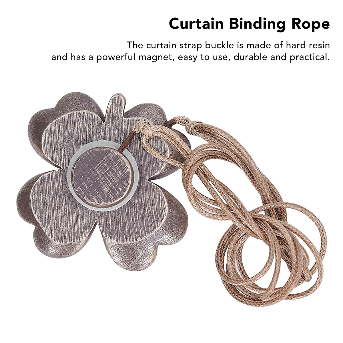 2pcs Curtain Tiebacks Magnetic Flower Curtain Strap Buckle Decorative Drapes Tie Back for