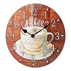 La Crosse Clock 404-2631C-INT 12-Inch Round Coffee Decorative Quartz Analog Wall Clock