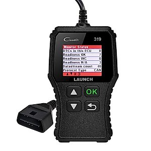 LAUNCH OBD2 Scanner Engine Fault Code Reader, CR319 Code Reader Scanner, CAN Diagnostic Scan Tool Supports DTC Lookup, Mode6 O2 Sensor for OBDII Protocol Cars Since 1996 Black