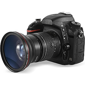 0.43x Optura HD Professional HD Wide Angle Lens with Macro Portion, Size (58mm),for Canon EOS 70D 77D 80D 90D Rebel T8i T7 T7i T6i T6s T6 SL2 SL3 DSLR Cameras