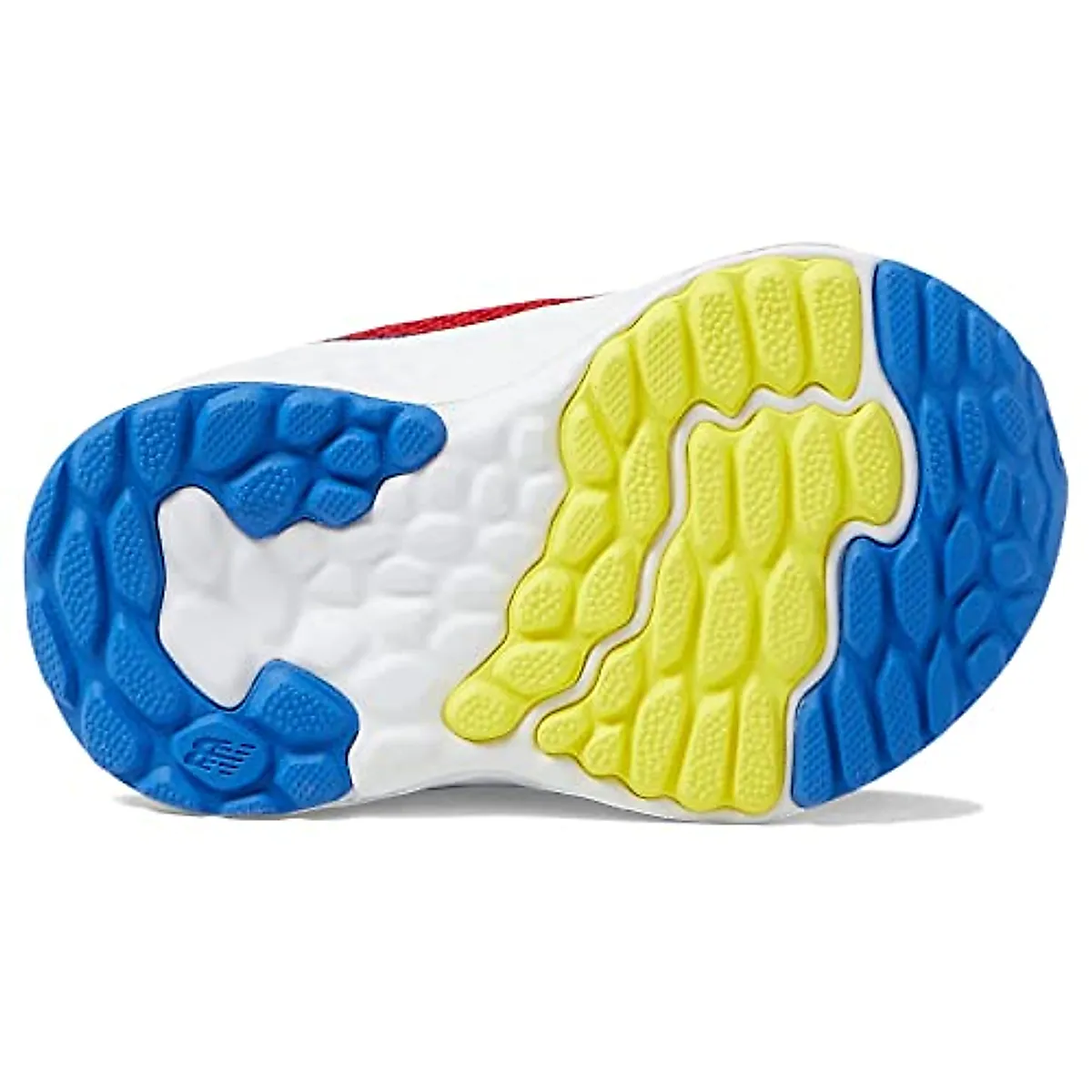 New Balance KIds Arishi Fresh Foam v4 Sneaker, TEAM RED/MARINE BLUE/COSMIC PINEAPPLE, 4.5 M Big Kid (8-12 Years)