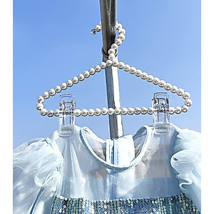 Aimeely 10" Pearl Adult Kids Pants Hangers Luxury Pack of 5 Non-Slip Metal Heavy Duty Party Daily Clothes Rack 1#