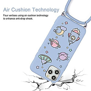 KAPUCTW for Apple iPhone SE 2022/2020/7/8 Case with Strap Crossbody Lanyard Case, Soft TPU with Adjustable Nylon Lanyard Neck Holder, Design Phone Lanyards for iPhone SE 3 4.7 inch,Star Rocket