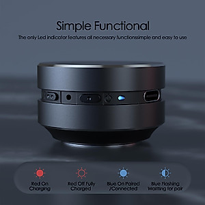 Docooler Bone Conduction Speaker, Mini Bone Conduction Portable Speaker, Small Speaker, Wireless Speaker Stereo Bass Sound Creative Portable Speaker, Built-in Mic Sound for Home,Outdoor (Black 2 Pack)