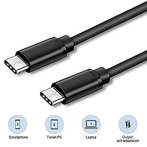 Digipartspower 5FT 100W USB-C to USB-C Cord Compatible with Dell Latitude 12 5290 T17G002 2-in-1 Laptop