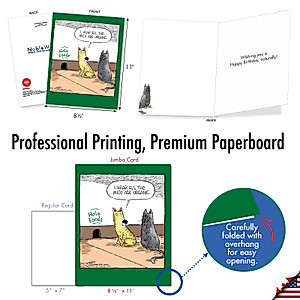 The Best Card Company - Funny Cartoon Stationery Set for Birthdays with Envelope (Letterhead 8.5 x 11 Inch) - Hole Foods J2684BDG