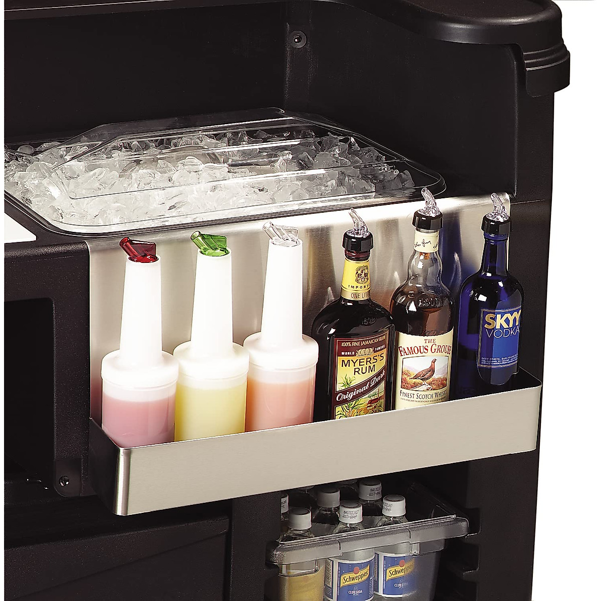Carlisle FoodService Products Maximizer Portable Travel Bar Table with Locking Casters for Catering, Buffets, Restaurants, Ldpe, 56 X 26.5 X 48.5 Inches, Black