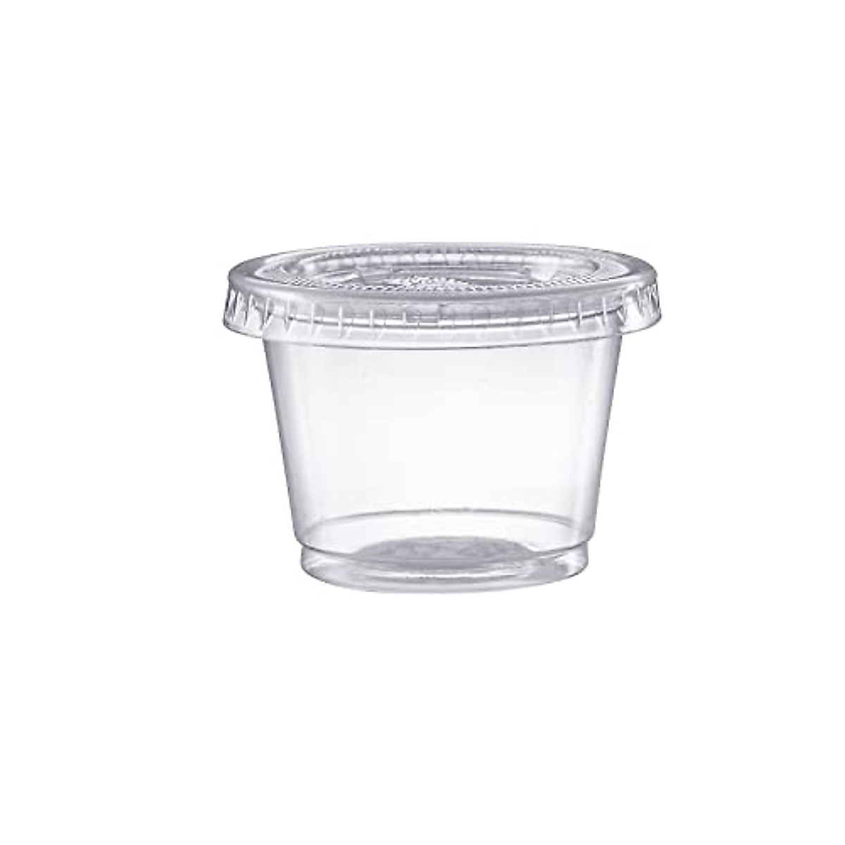 Pantry Value [200 Sets - 1 oz.] Cups with Lids, Small Plastic Condiment Containers for Sauce, Salad Dressings, Ramekins, & Portion Control