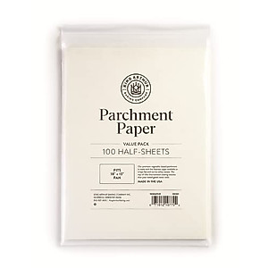 King Arthur, Pre-Cut Baking Parchment Paper, Heavy Duty, Professional Grade, Nonstick, Reusable, Resealable Pack, Fits 18" X 13" Pan, 100 Count