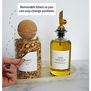 205 Kitchen Labels for Food Containers | Minimalist Labels for Jars Containers | Black Text on White Matte Jar Labels Stickers | Pantry Labels for Containers | 33 Spice Labels Spice Rack Organizations