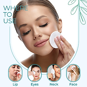 R-Neu Premium [Turkish] Cotton Rounds, 400 Count, Stitched, Waffle Textured, 100% Natural, Hypoallergenic Makeup Remover Round Cotton Pads for Face