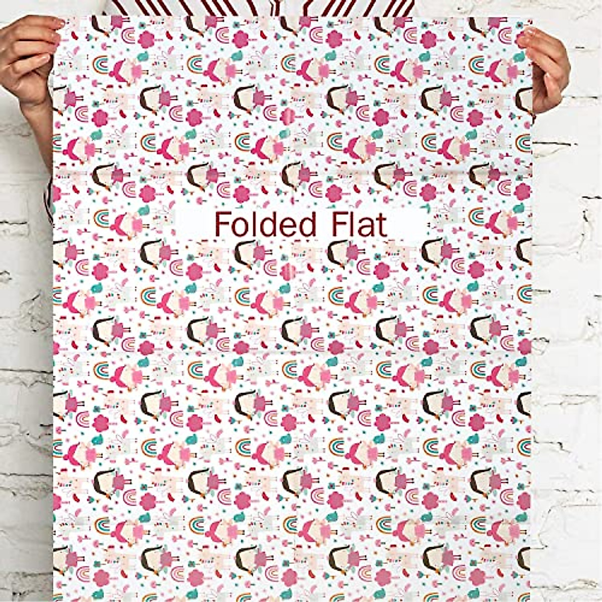 MAYPLUSS Wrapping Paper Large Sheet - Folded Flat - 6 Different Pink Girl Design (45.2 sq. ft.ttl.) - 27.5 inch X 39.4 inch Per Sheet