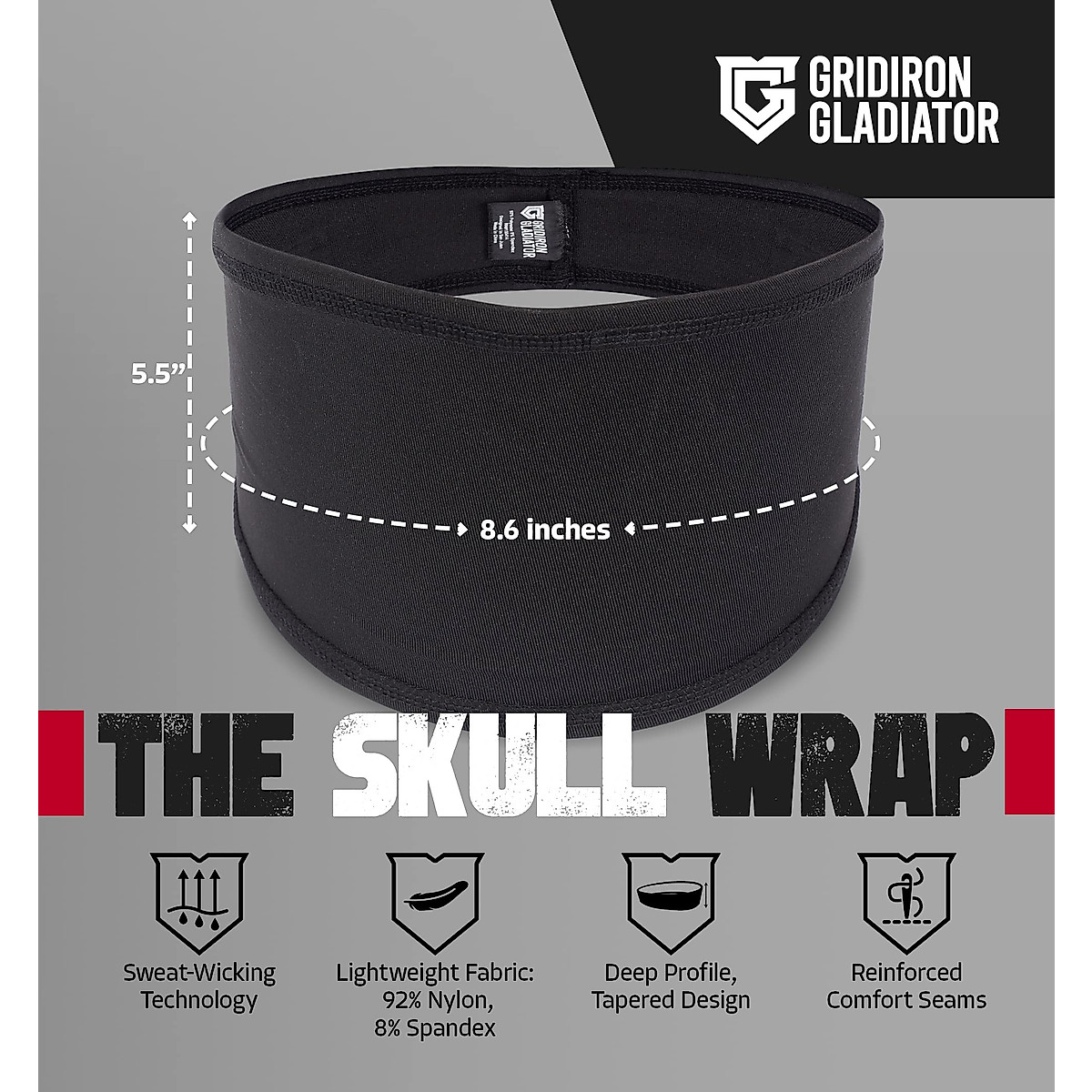 Gridiron Gladiator Skull Bandana - Men's Sports Headwrap for Workout and Football