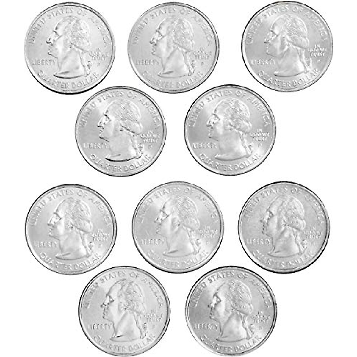 2008 P&D State Quarter 10 Coin Set BU Uncirculated Mint State 25c Collectible