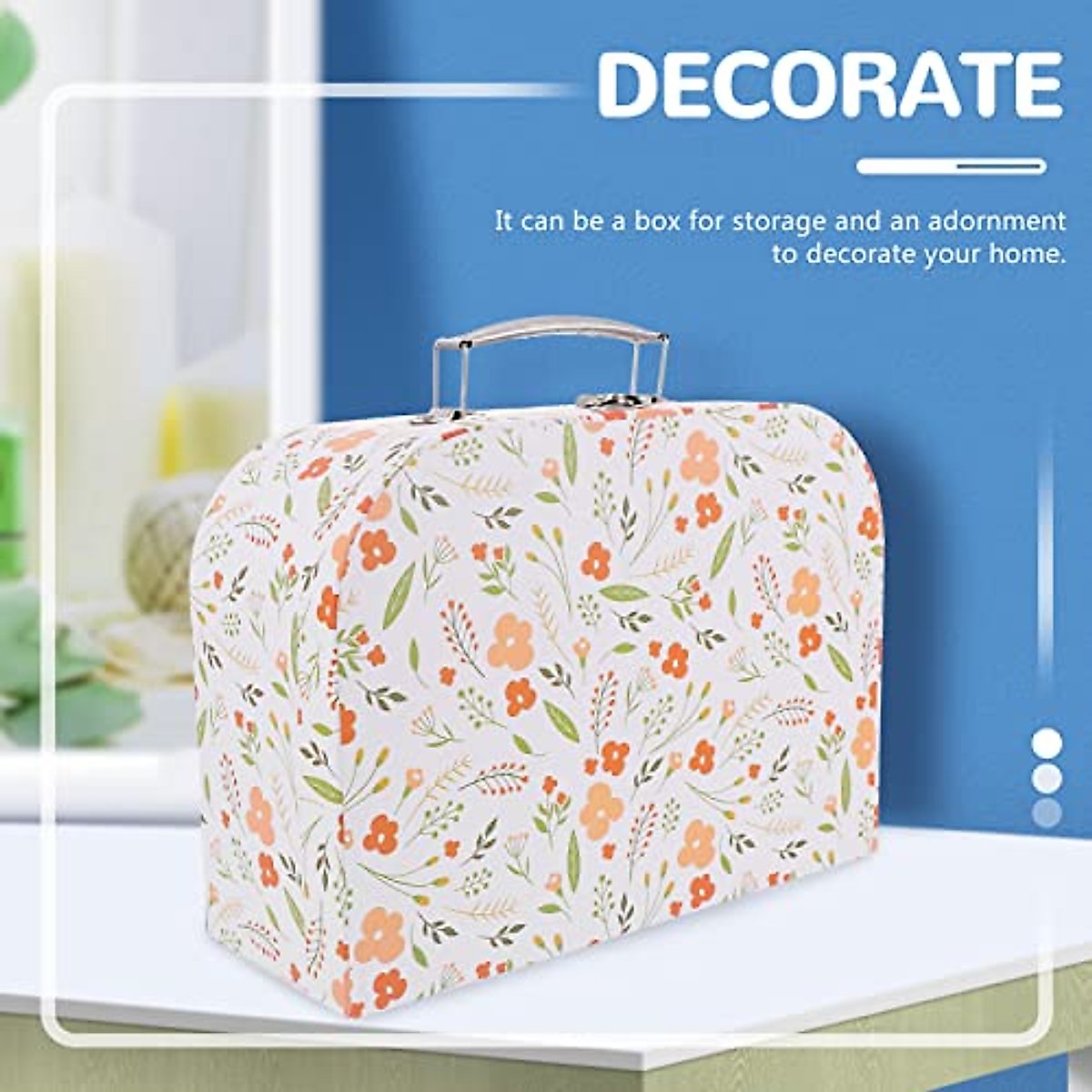 Zerodeko Paperboard Suitcases Storage Boxes Handle: Boxes with Lids Containers for Storage Organization Toy Sundry Box