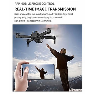 E88 Pro Drone with 4K Camera, WiFi FPV 1080P HD Dual Foldable RC Quadcopter Altitude Hold, Headless Mode, Visual Positioning, Auto Return Mobile App Control, Black, 7.83 x 7.17 x 2.87 inches