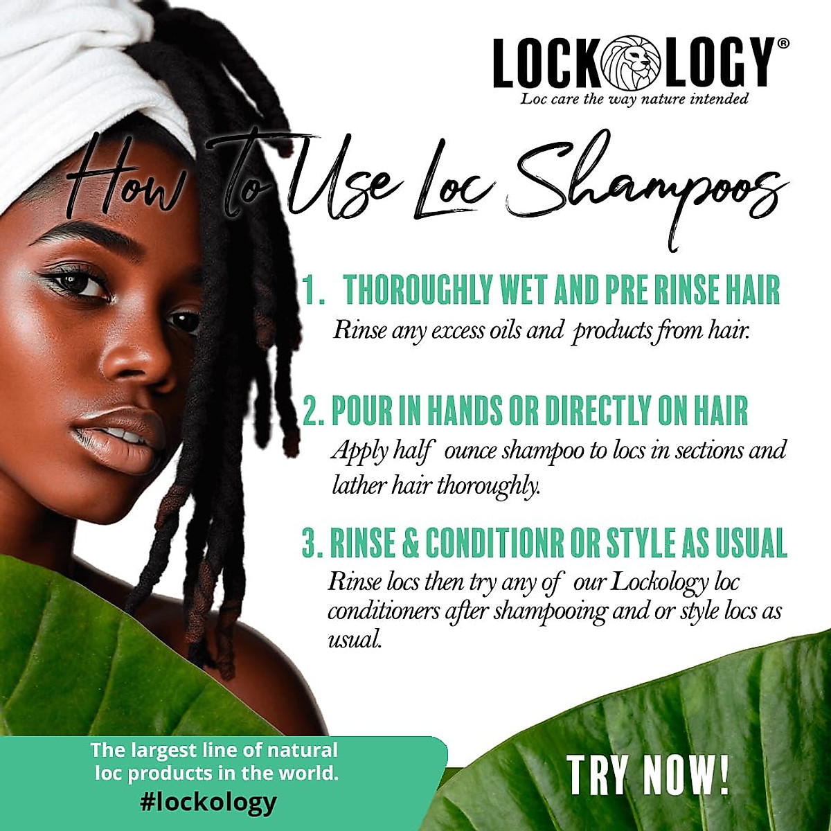 Lockology Loc Shampoo Dreadlock Shampoo with Peppermint Tea Tree, Organic Shampoo For Dreads | Dreadlock Hair Products