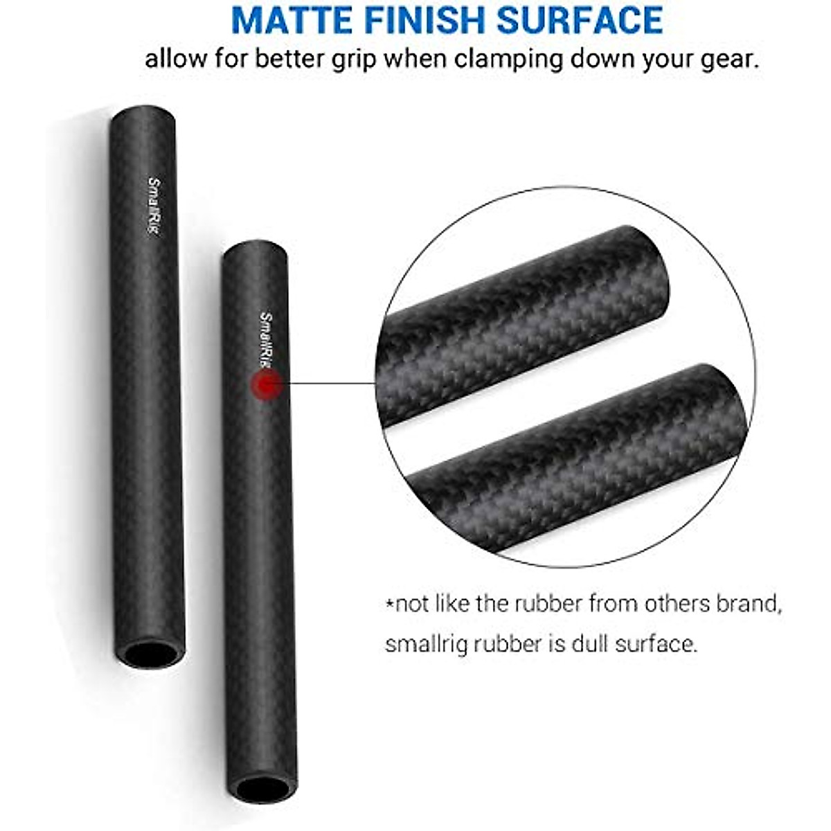 SmallRig 15mm Carbon Fiber Rods (6 Inch) for 15mm Rail Support System- 1872