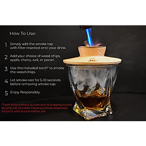 Smokey Crew Cocktail Smoker Kit with Butane Torch - Elevate Your Whiskey and Cocktail Experience - Gift for Him