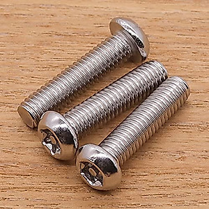 M4-0.7 x 20mm 100 PCS Button Head Torx Security Machine Screws Bolts 304 Stainless Steel 18-8 Tamper Resistant Screws with a Torx Driver Bit, Full Thread, Bright Finish