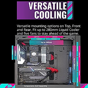Cooler Master MasterBox NR600 ATX Mid-Tower with Front Mesh Ventilation, Minimal Design, Tempered Glass Side Panel and Single Headset Jack