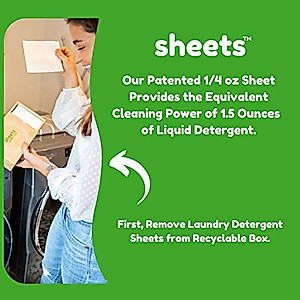 Sheets Laundry Club - As Seen on Shark Tank - Laundry Detergent - (Up to 100 Loads) 50 Laundry Sheets - Unscented - No Plastic Jug - New Liquid-Less Technology - Lightweight - Easy To Use -