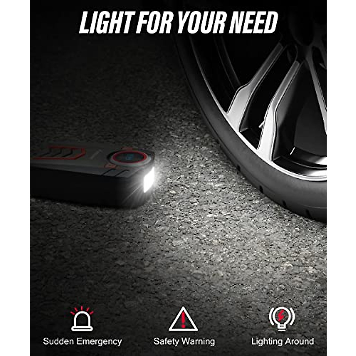 Avid Power Tire 12V Air Compressor w/Digital Pressure Gauge, Car Pump w/LED Light, Auto Shut-Off DC Tire Inflator for Car, Bicycles, Balls and Other Inflatables