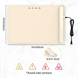 Electric Warming Tray with Adjustable Temperature, Flexible Food Warmer Fast Heating, Portable Electric Warming Hot Plates Trays to Keep Food Warm for Parties Buffets, Restaurants, Dinners(24x16in)