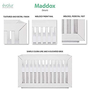 Dream On Me Evolur Maddox Modern Crib, Weathered White