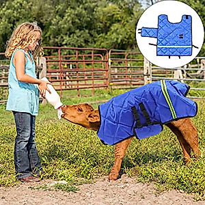 Generic Calf Blanket Thickened Livestock Warm Clothes - Soft Flannelette Calf Vest Winter Coat for Farm Cows Horses - Random Style